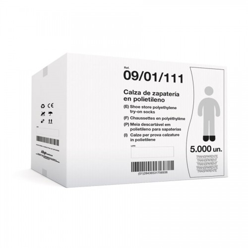 Shoe store polyethylene try-on socks